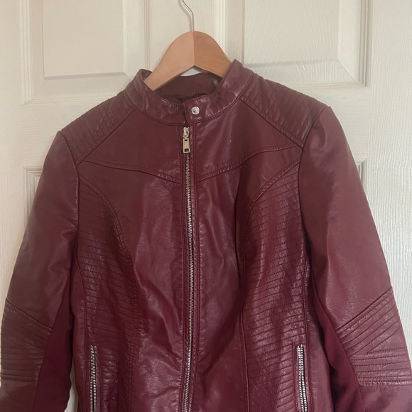 Black Rivet | Jackets & Coats | I Am Selling A Medium Burgundy Faux ...